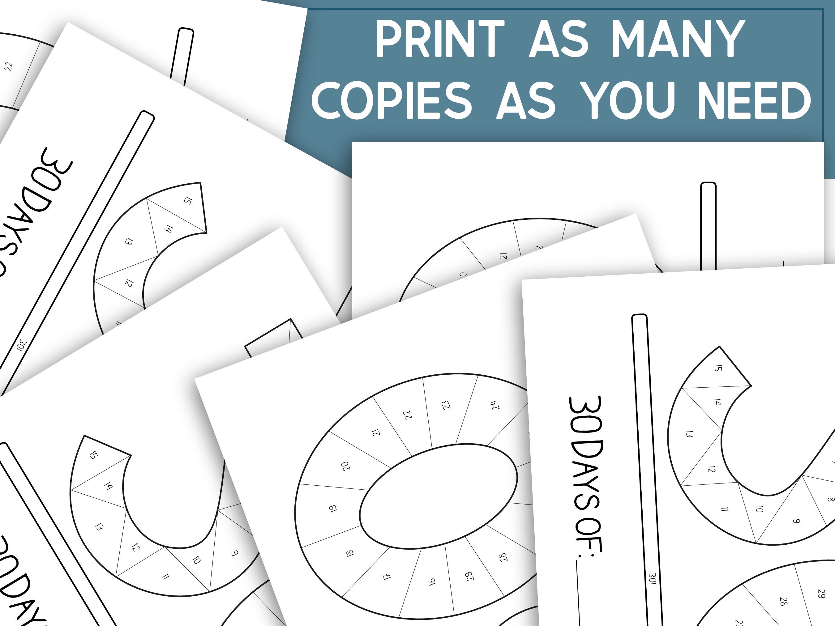 Color in 30 Day Habit Tracker, Exercise Tracking, Daily Coloring Page ...