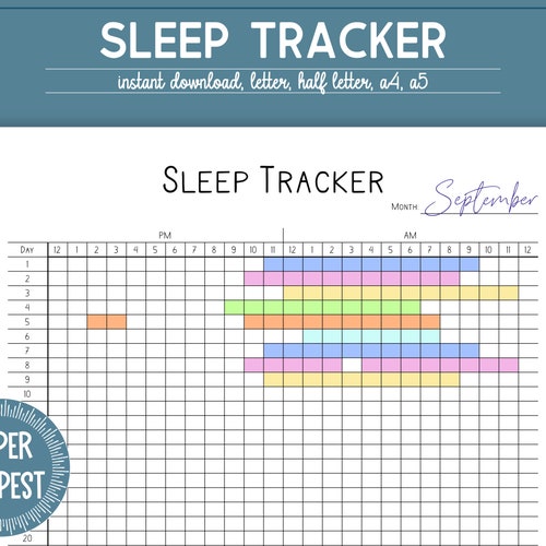 Sleep Tracker Printable Sleep Journal Monthly Sleep - Etsy