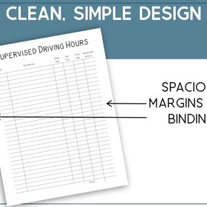 Printable Supervised Driving Hours Log, Student Driver Driving Tracker ...