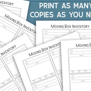 Printable Moving Box Inventory Template, Moving Binder Insert, Moving ...