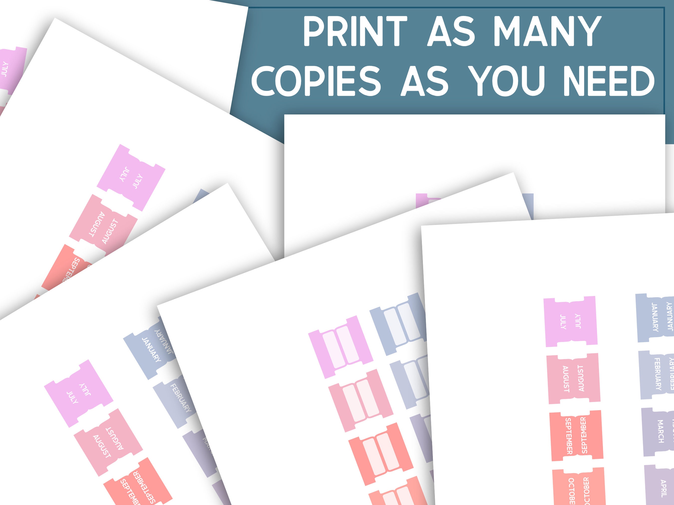 Pastel Sunset Printable Planner Tabs, Vaporwave Binder Divider Tabs ...