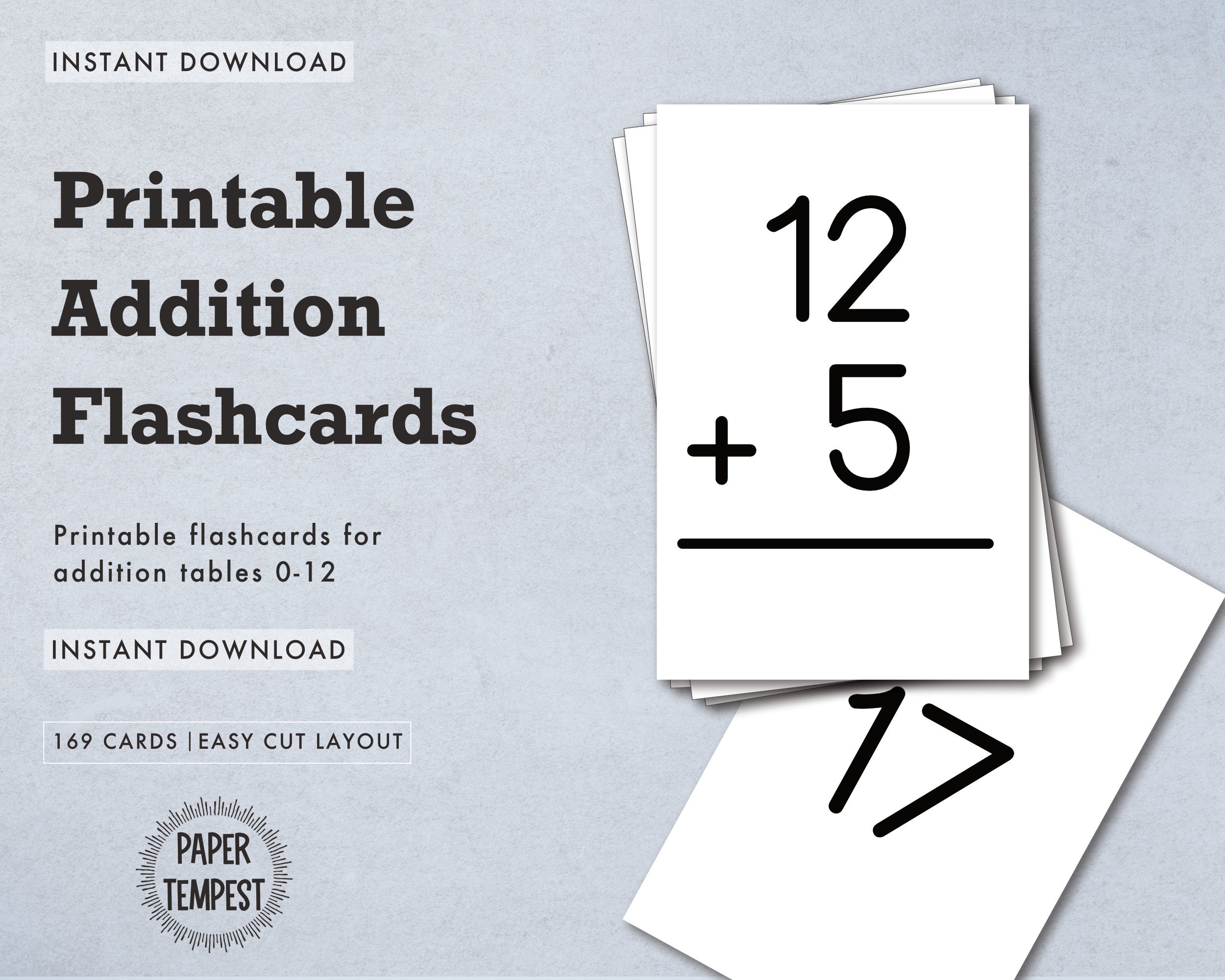 Printable Addition Flashcards Adding Math Drills Flash Cards - Etsy