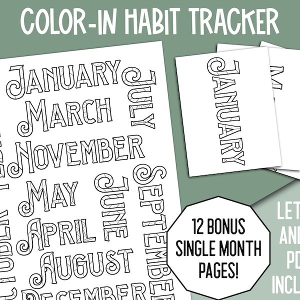 Habit Tracker Coloring - Etsy