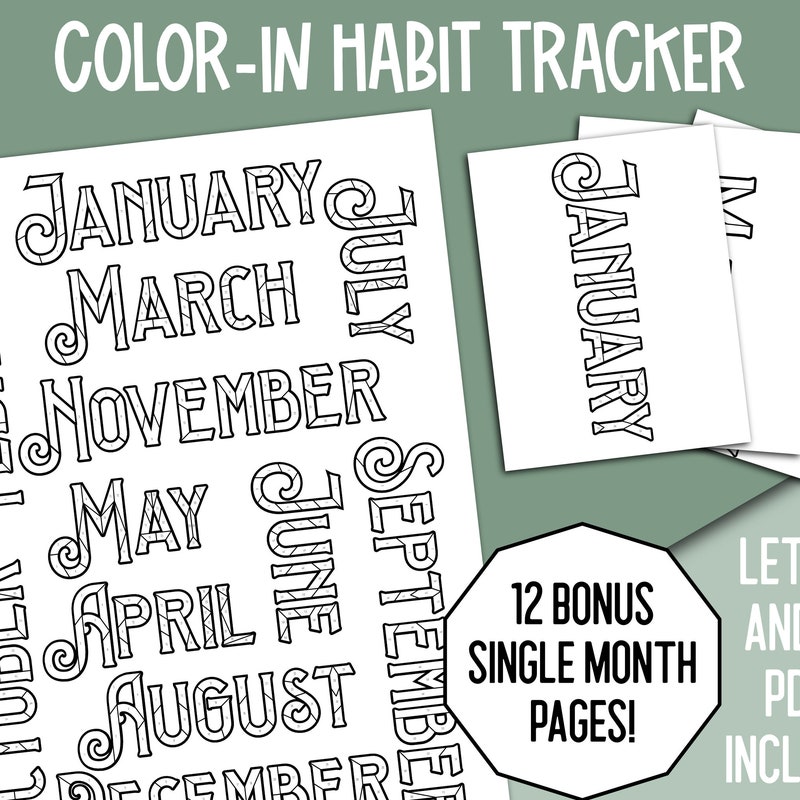 Habit Tracker Coloring - Etsy