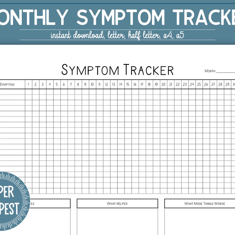 Symptom Tracker - Etsy