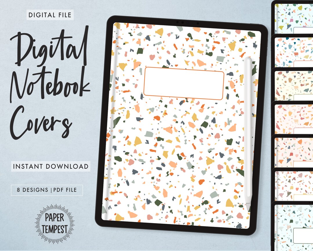 Terrazzo Digital Notebook Covers, Neutral Digital Notebook Covers ...
