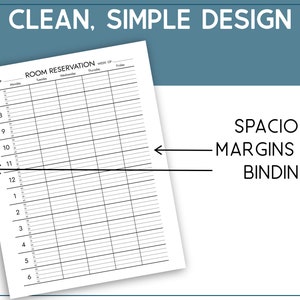 Printable Room Reservation PDF, Conference Room Reservation Page ...