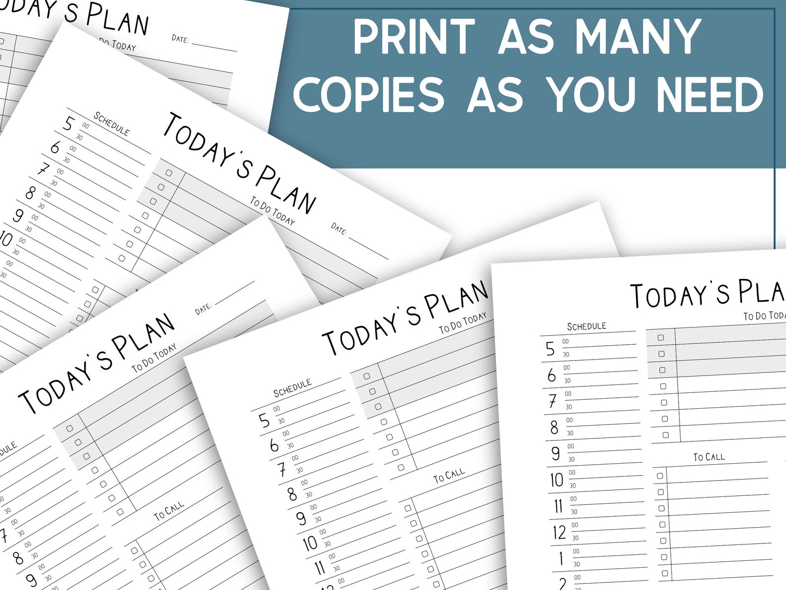 Printable Daily Office Planner, Work Day Productivity Planner, Daily ...