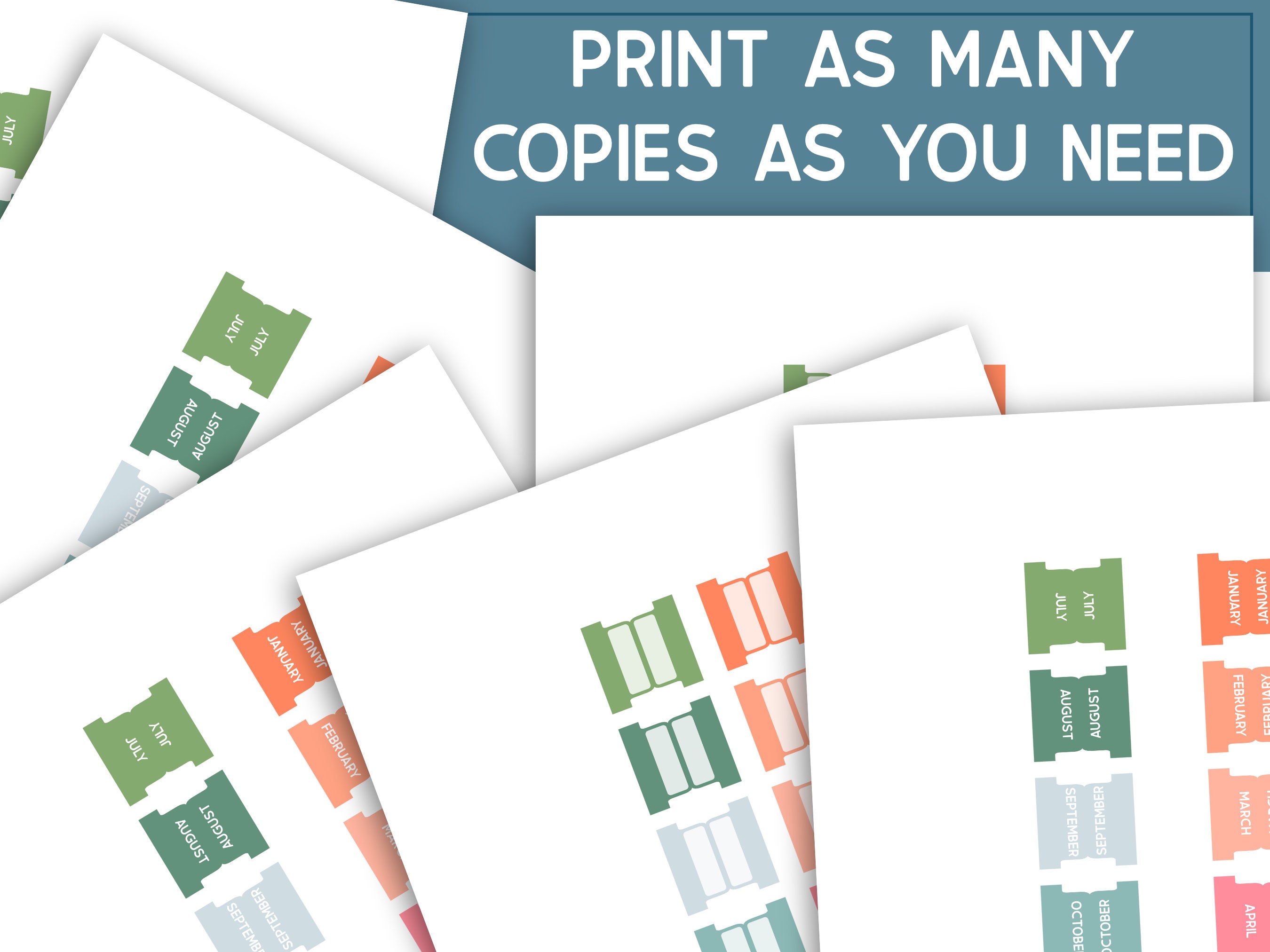 Printable Planner Tabs Rainbow Binder Divider Tabs Cute - Etsy