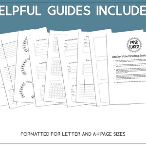 Printable Sticky Note Templates, Planner Sticky Notes, 3"x3" Sticky ...