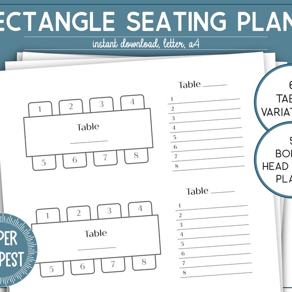 Printable Table Plan Map - Etsy UK