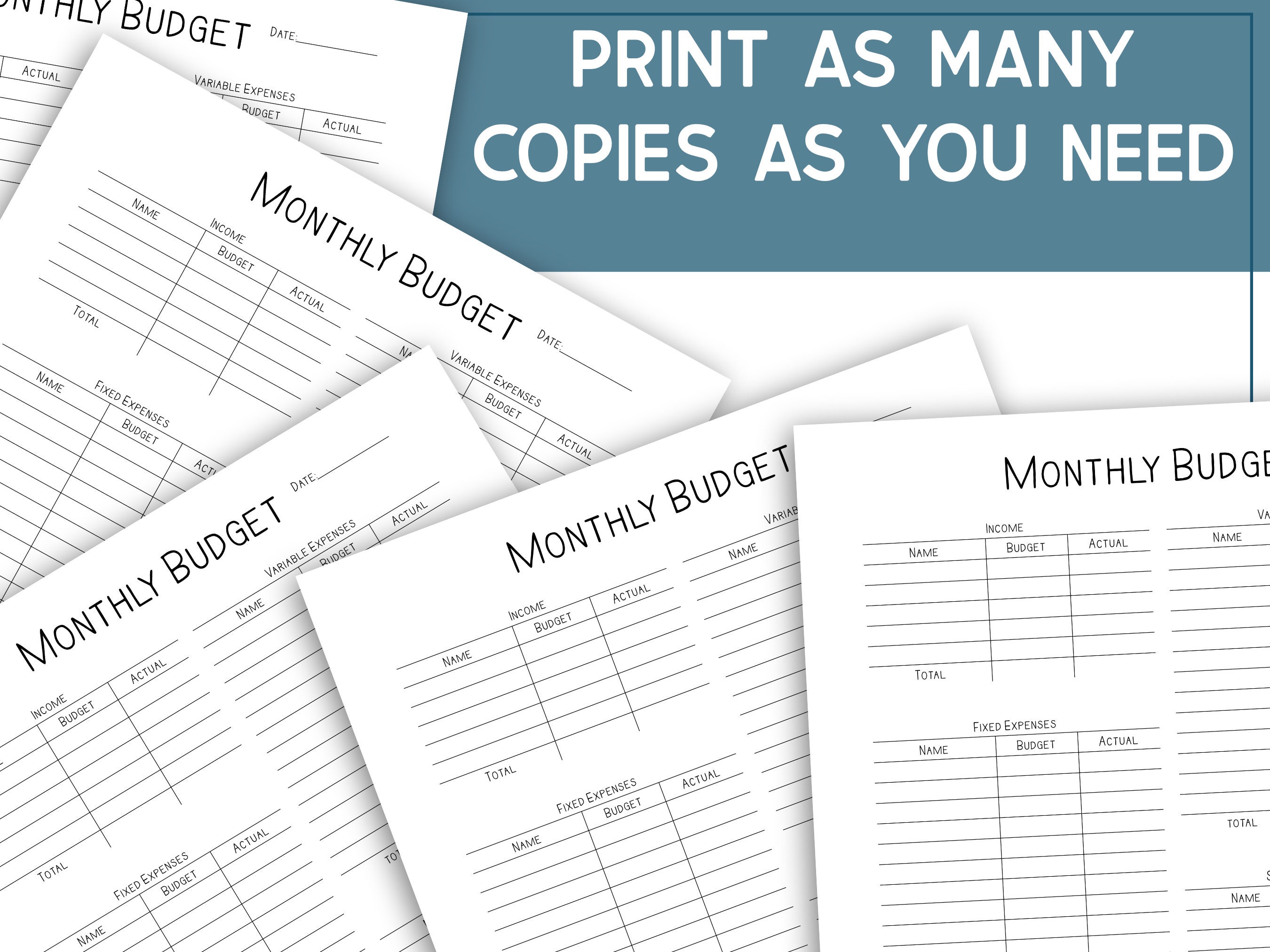 Printable Monthly Budget Tracker Monthly Paycheck Planner - Etsy