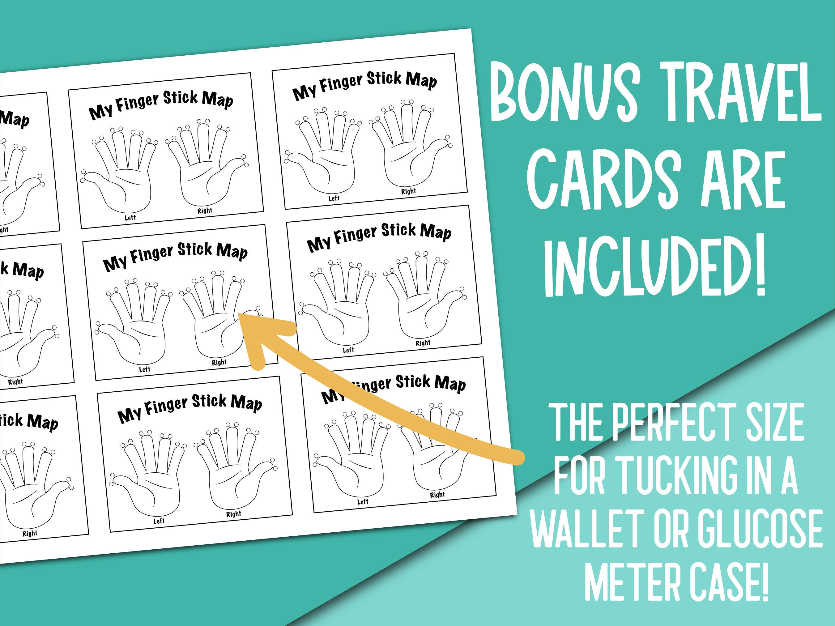 Printable Diabetic Finger Stick Chart, Kid's Blood Sugar Glucose ...