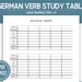 Printable German Verb Table Practice, German Verb Conjugation Worksheet ...
