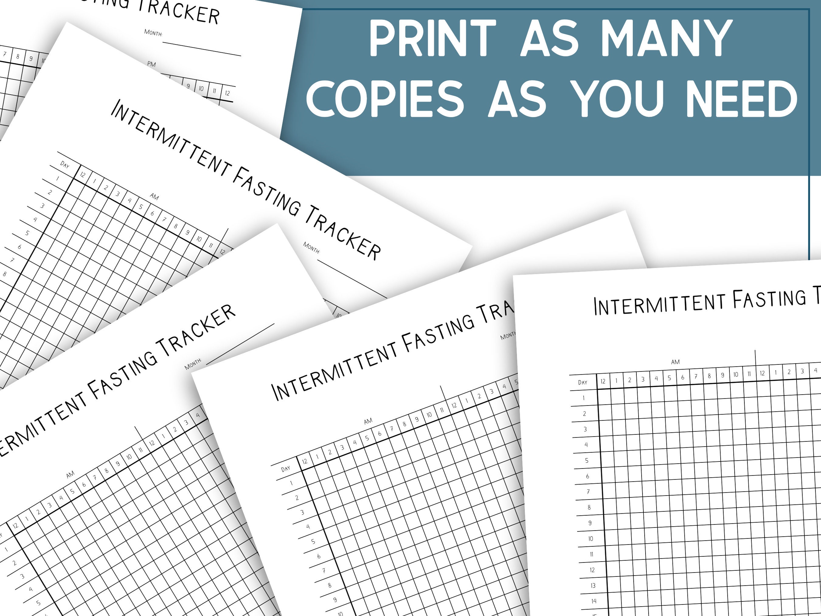 Printable Intermittent Fasting Tracker, Fasting Journal, Fasting Log ...