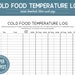 Printable Cold Food Temperature Log, Cold Food Holding Temperature ...