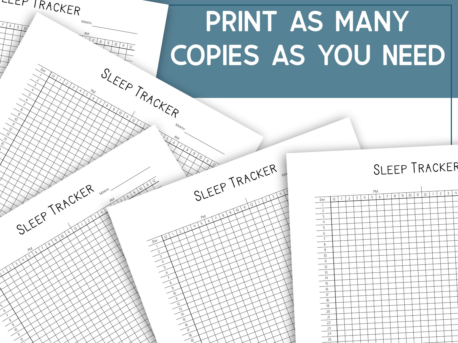 Sleep Tracker Printable, Sleep Journal, Monthly Sleep Calendar, Sleep ...