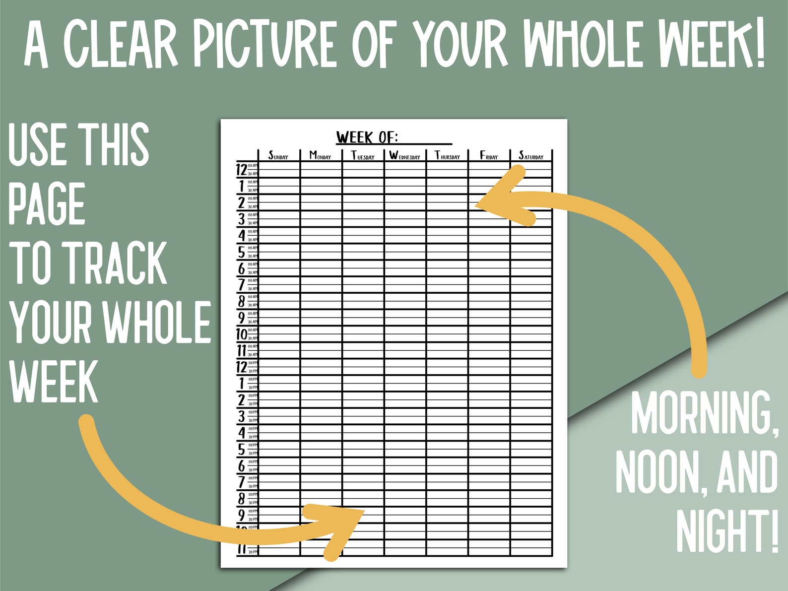 30 Minute Planner Printable, 30 Minute Daily Planner, Weekly Planner ...