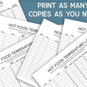 Printable Hot Food Temperature Log, Hot Food Holding Temperature Chart ...