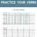 Printable German Verb Table Practice, German Verb Conjugation Worksheet ...