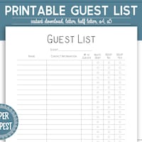 Guest List - Etsy