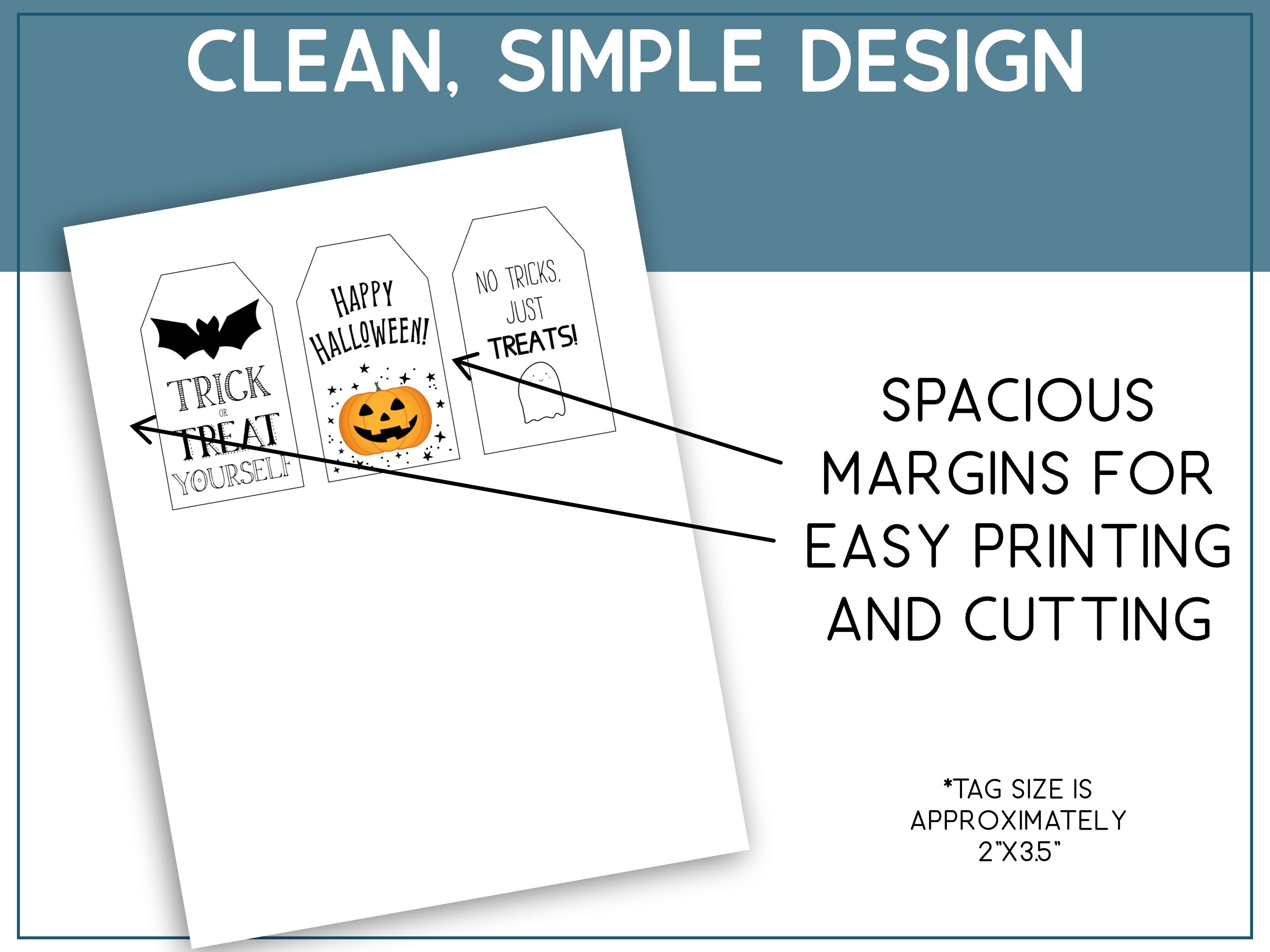 Printable Halloween Gift Tags Template, Trick or Treat Tags Instant ...
