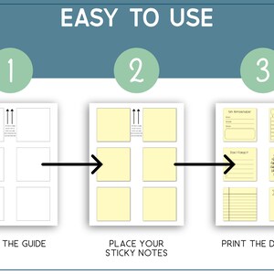 Printable Sticky Note Templates, Planner Sticky Notes, 3"x3" Sticky ...