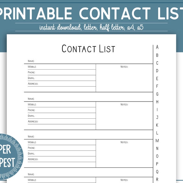 Printable Lead List - Etsy