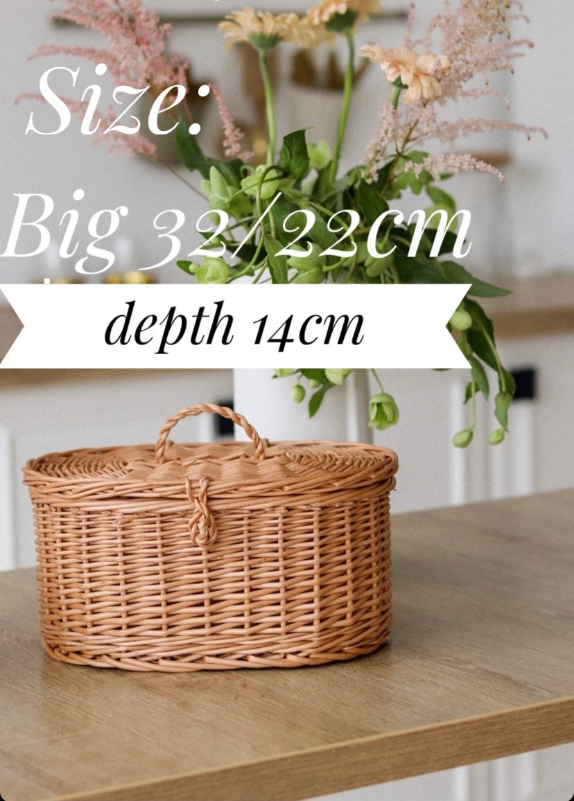 Wicker Storage Basket Handmade Woven Hanging Basket Kitchen - Etsy