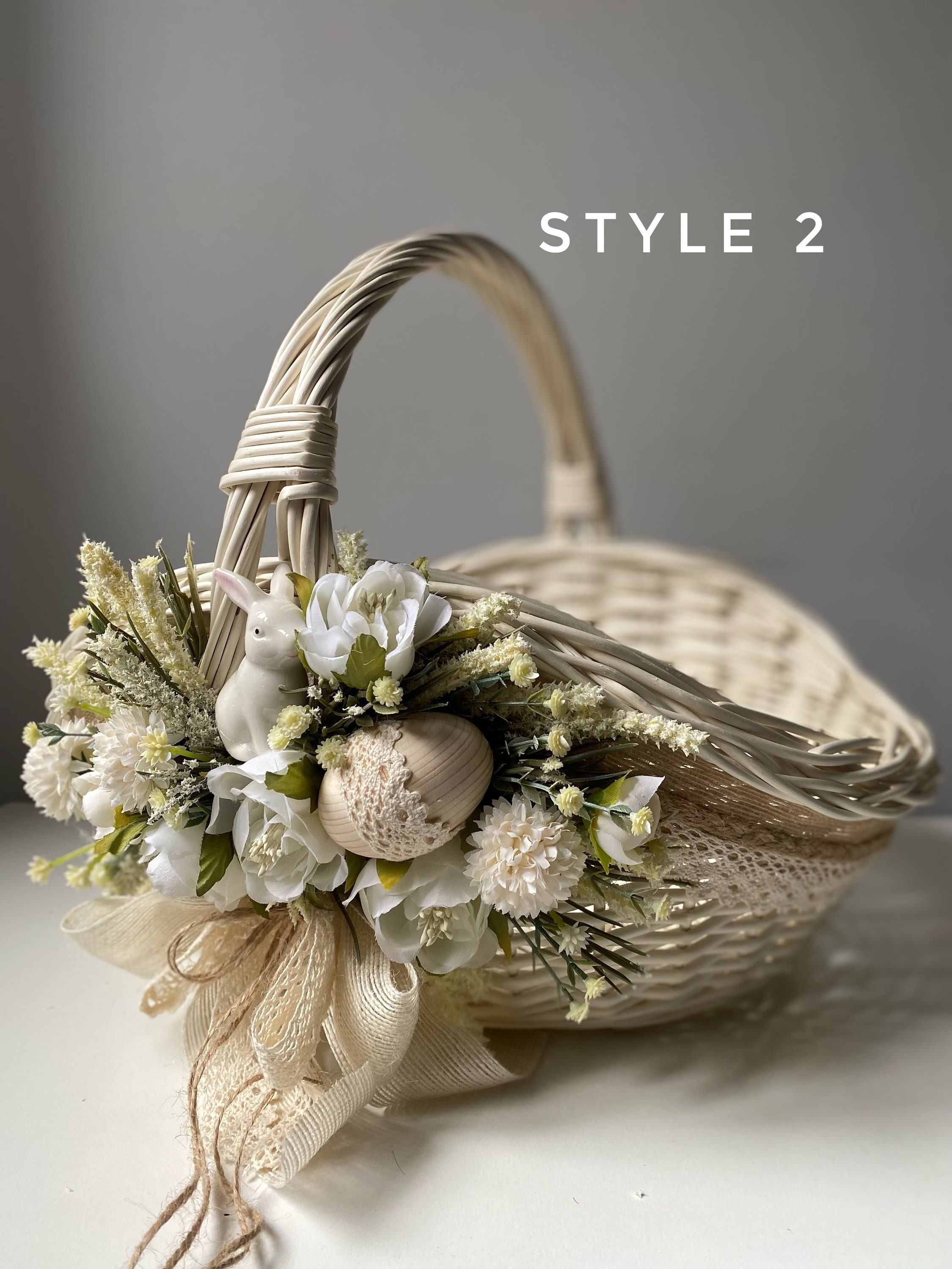 Easter Basket Personalized, Bunny Easter Basket, Wicker Easter Basket, Easter Egg Basket ...