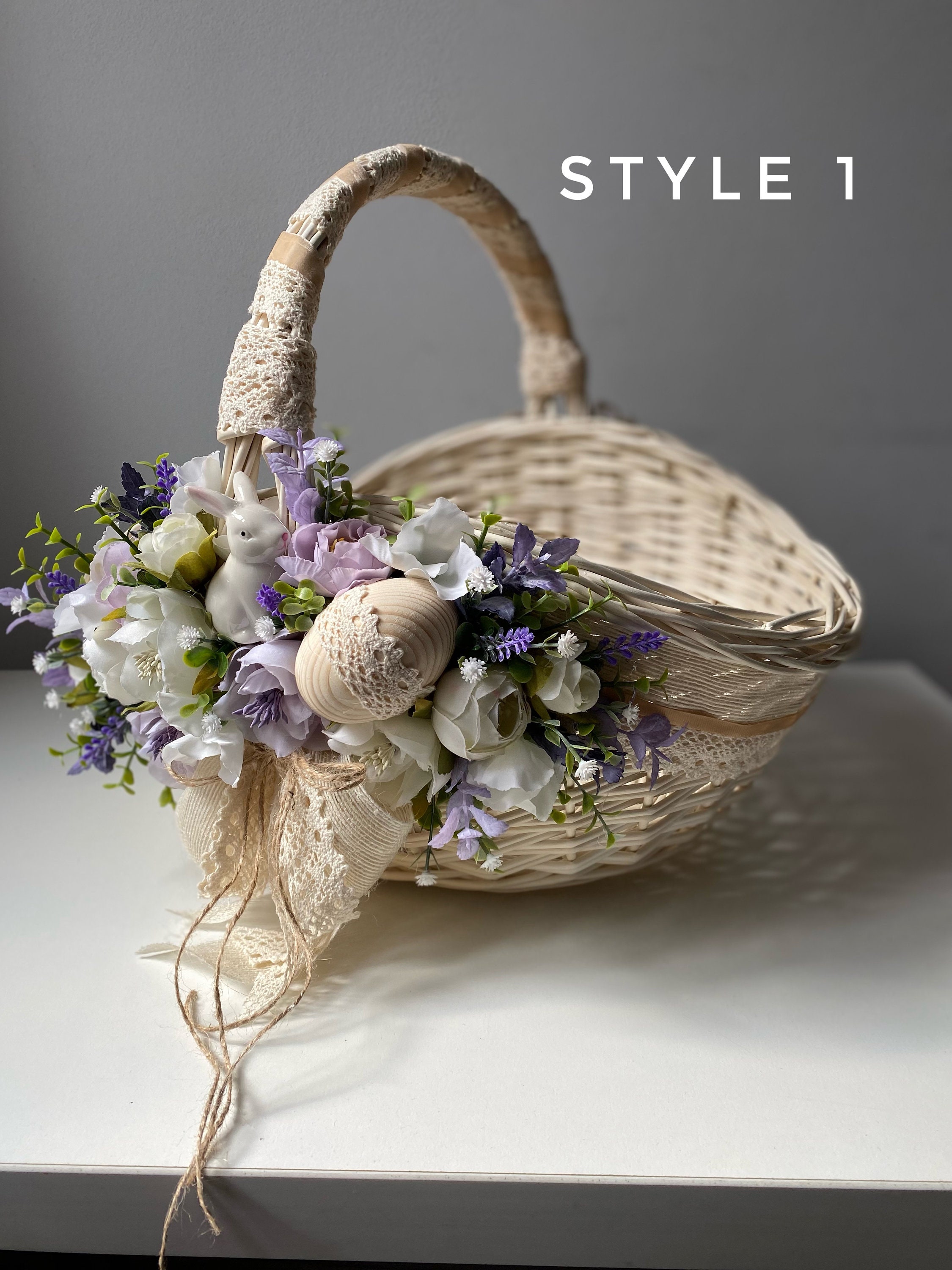 Easter Basket Personalized, Bunny Easter Basket, Wicker Easter Basket, Easter Egg Basket ...