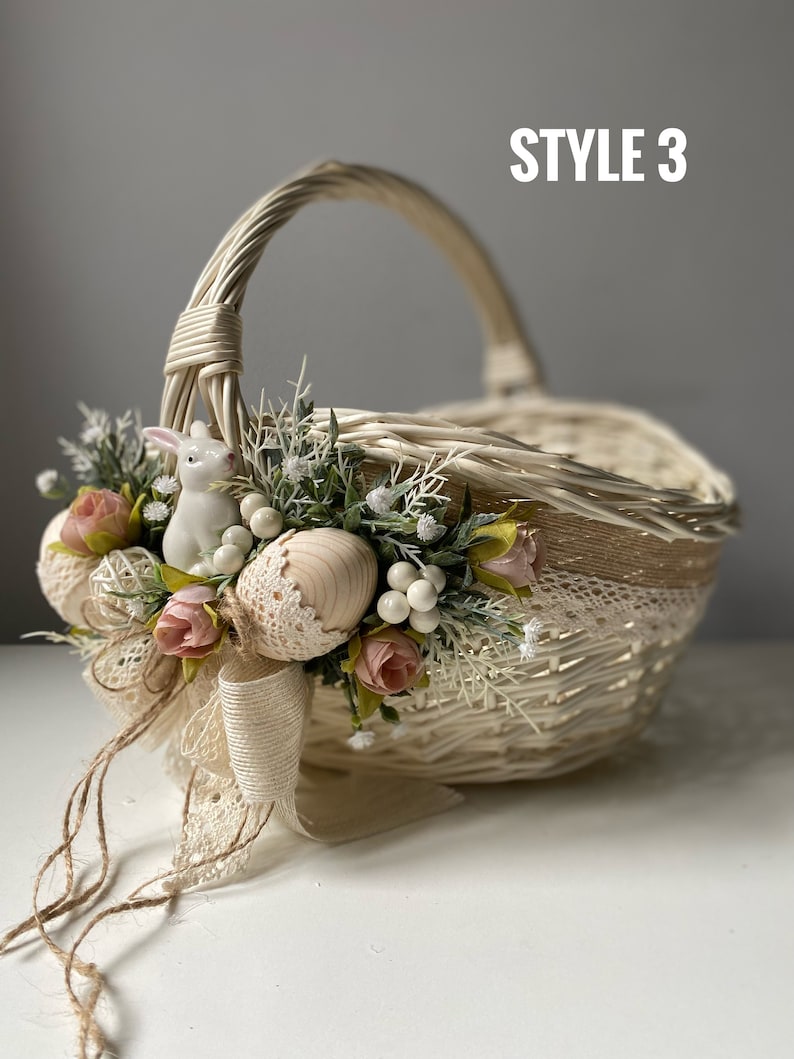 Easter Basket Personalized, Bunny Easter Basket, Wicker Easter Basket, Easter Egg Basket ...