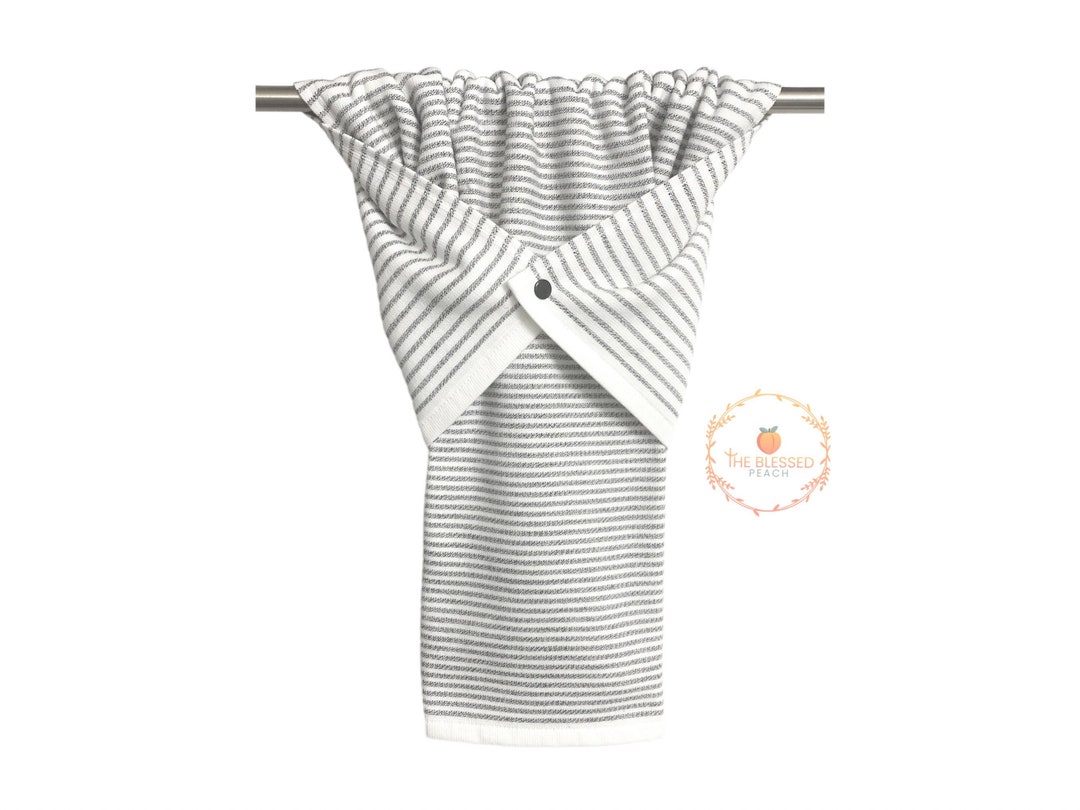 Gray and White Kitchen Towel, Stay Put Towel, Oven Handle Towel ...