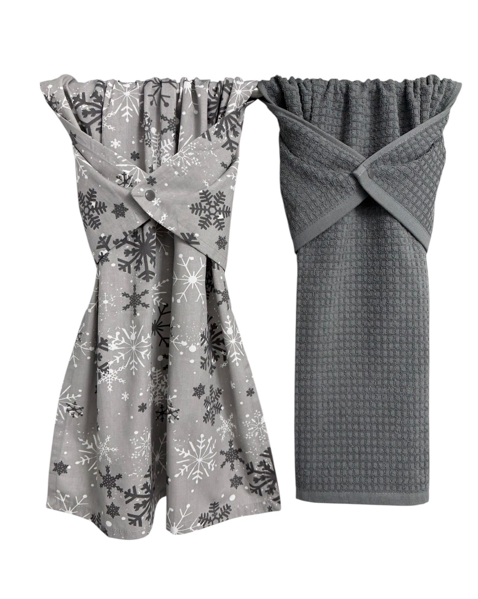 Kitchen Towel With Snowflakes, Stay Put Towel, Oven/stove Handle Towel ...