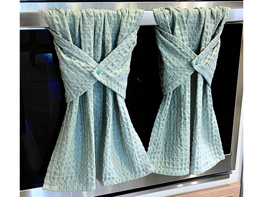 Sage Green Kitchen Dish Towel, Stay Put Kitchen Towel, Dish Drying Towel, Oven/stove Handle ...