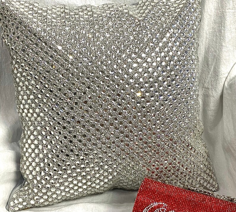 16x16 Glam Rhinestone Pillow Cover - Etsy