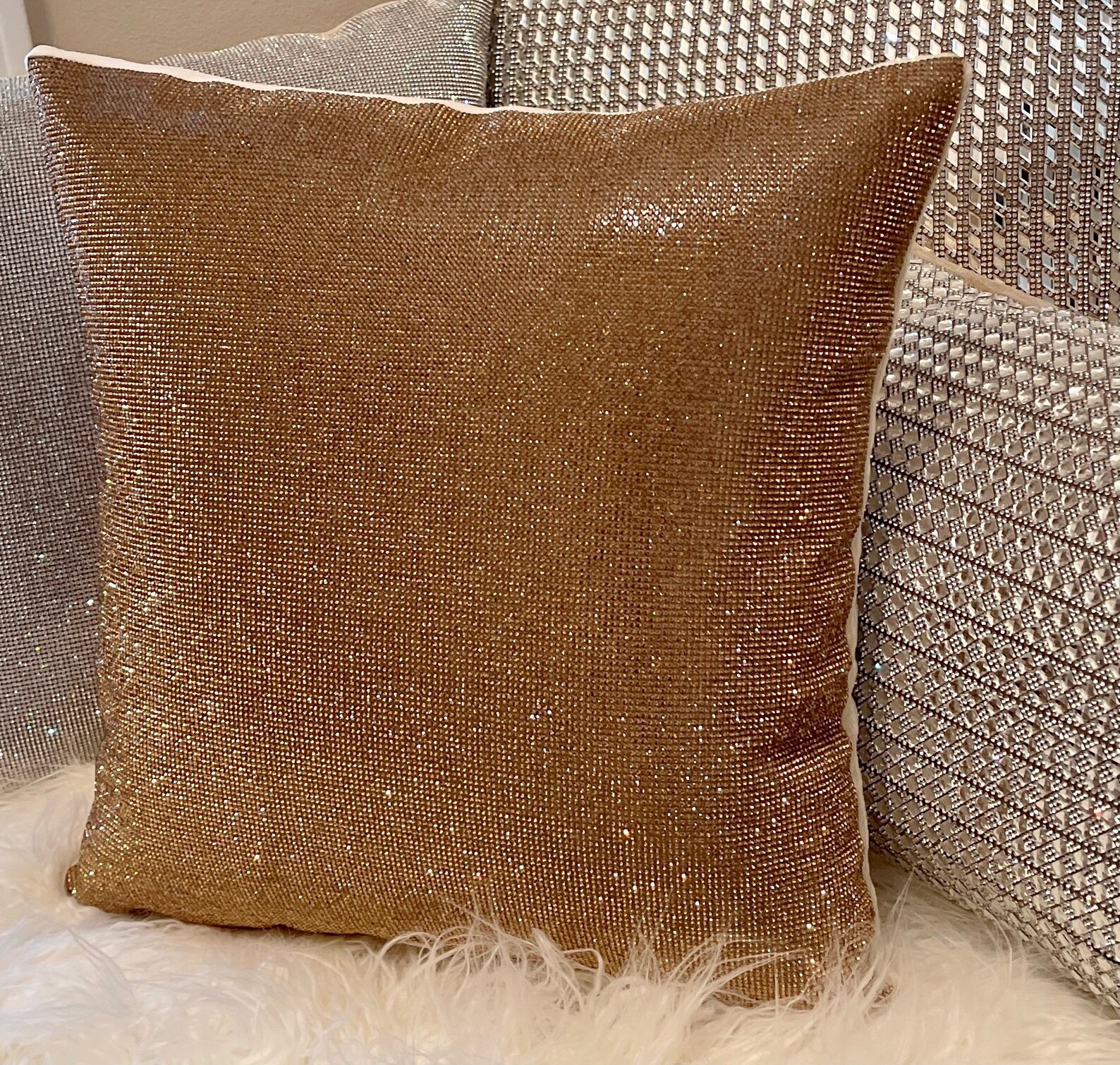 16x16 Glam Rhinestone Pillow Cover - Etsy