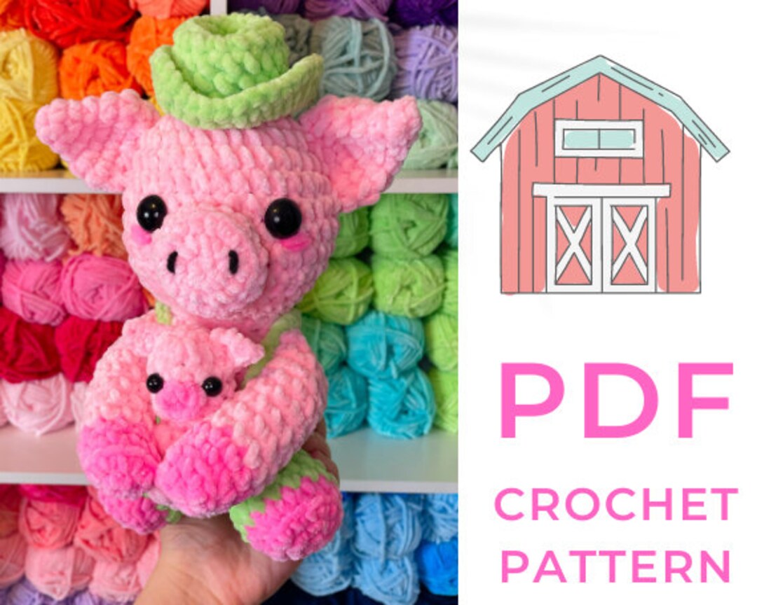 Papa Pig and Baby Pig Crochet Pattern; Digital Amigurumi Pattern ...