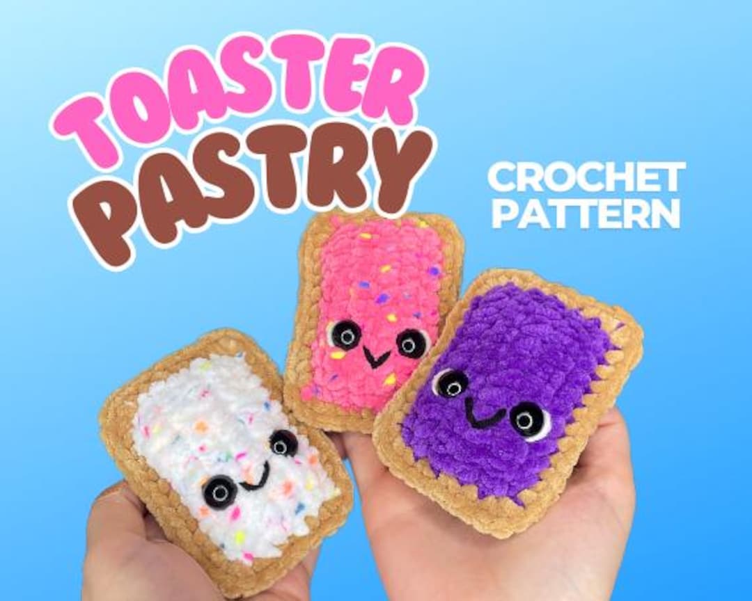 No Sew Toaster Pastry Crochet Pattern; Easy Quick Crochet Food Pattern ...