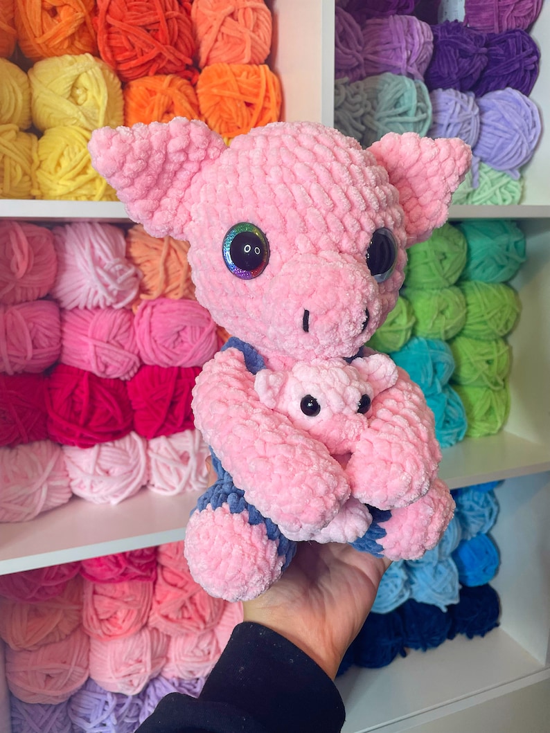 Papa Pig and Baby Pig Crochet Pattern; Digital Amigurumi Pattern ...
