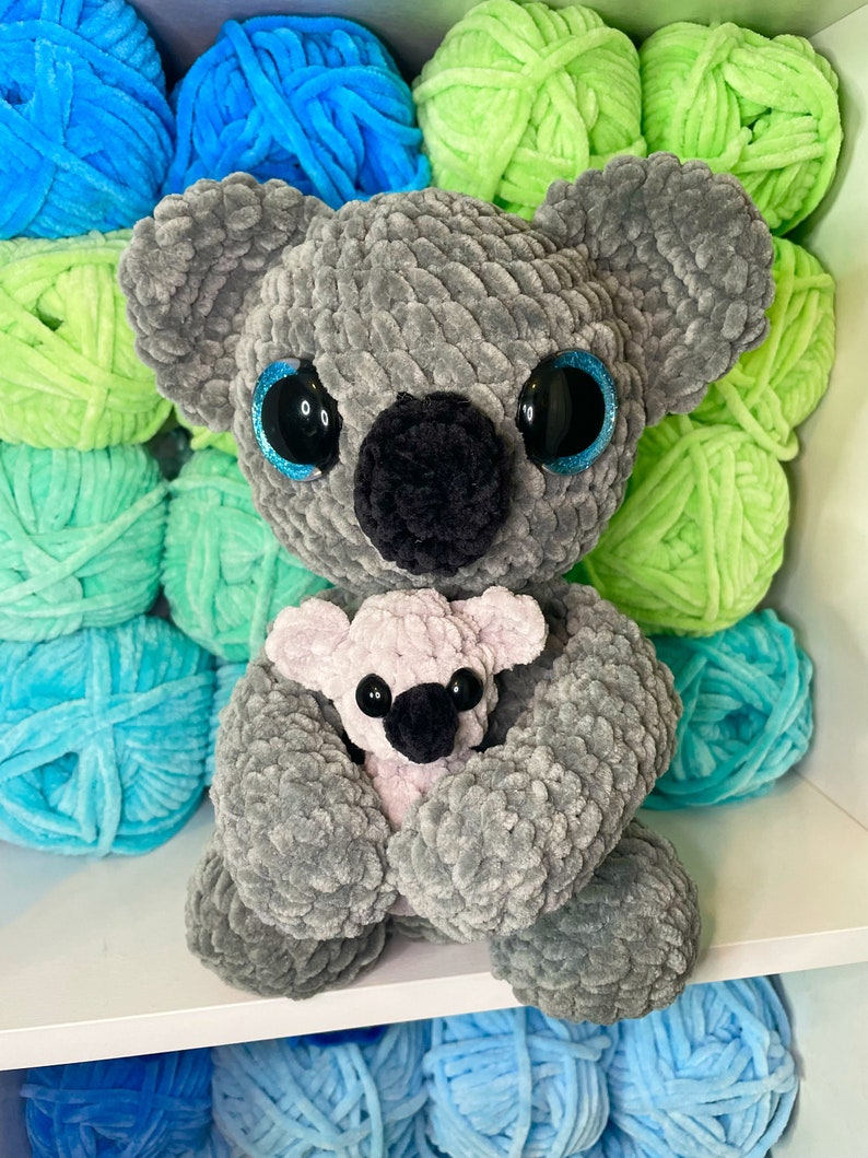 Mama Koala and Baby Amigurumi Crochet Pattern; Crochet Plush Bear ...