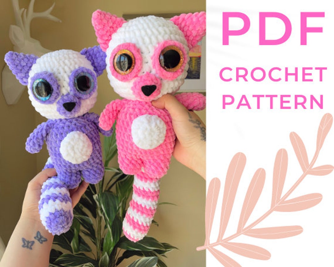 Crochet Lemur Pattern; Digital Amigurumi Lemur Pattern Download; How to ...
