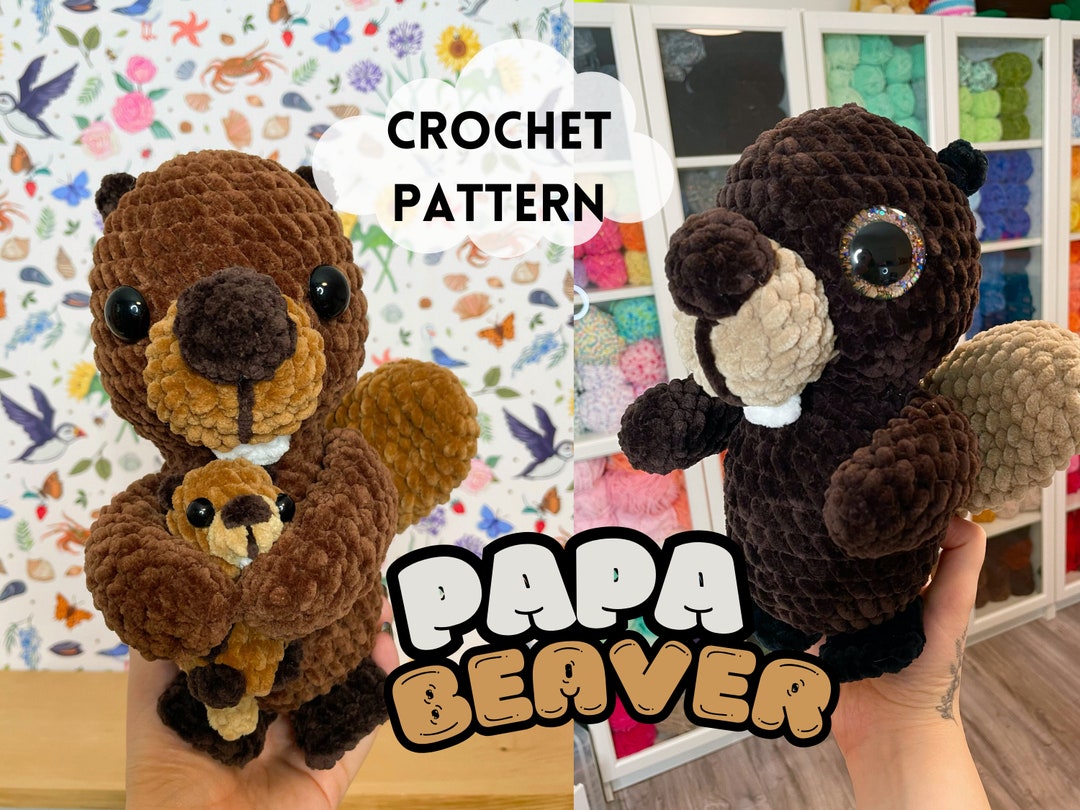 Papa Beaver & Baby Crochet Amigurumi Pattern | Digital Crochet Pattern ...