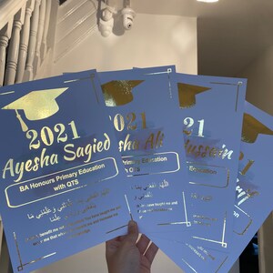 Personalised A4 Islamic Graduation Foil Art | Quran | Islamic Home ...