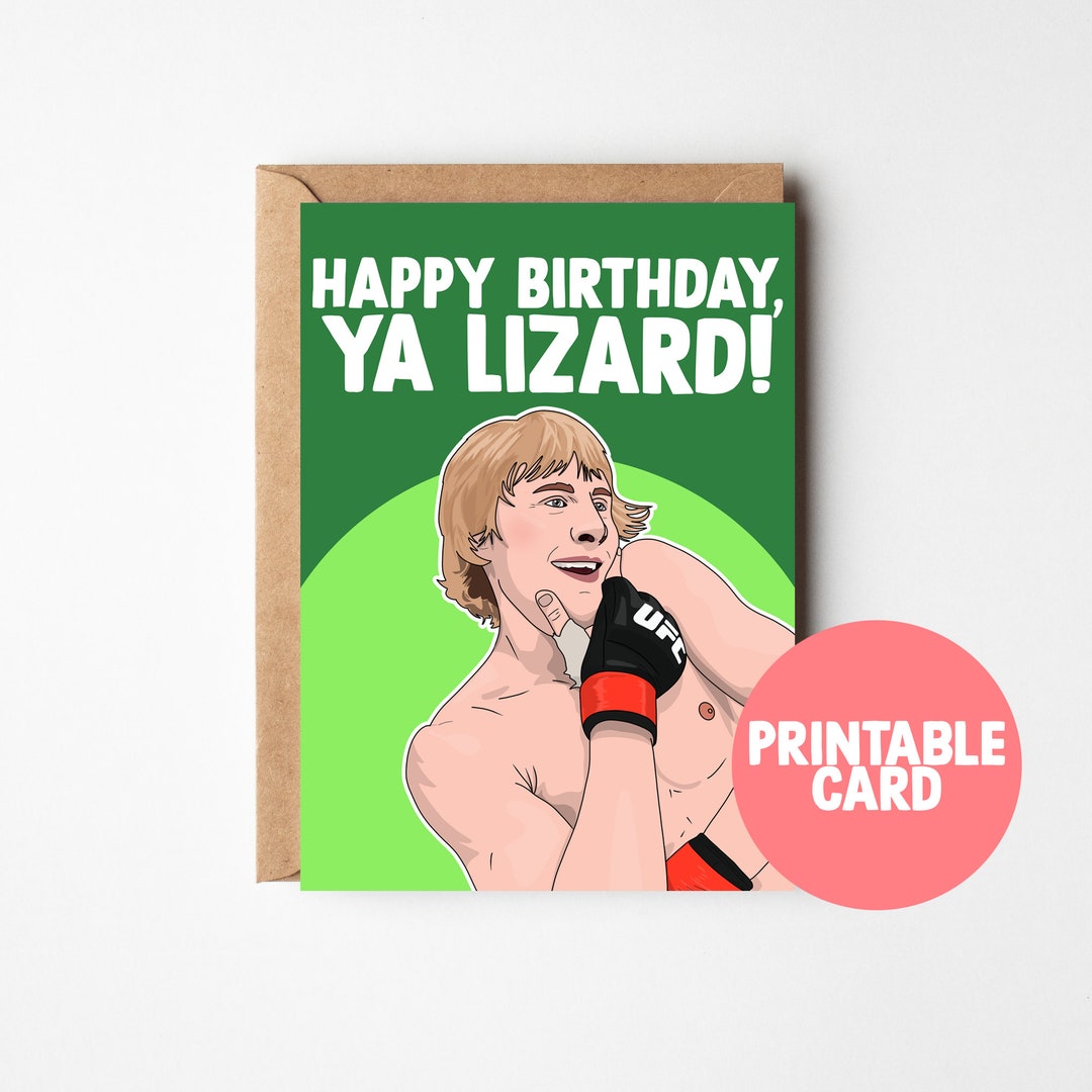 Digital Download Paddy Pimblett Printable Greeting Card - Etsy Australia
