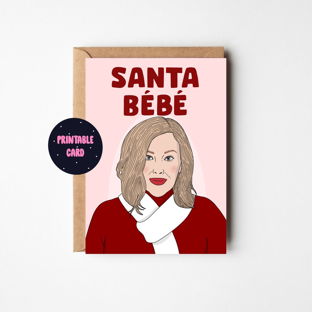 Printable Santa Bébé Card - Etsy