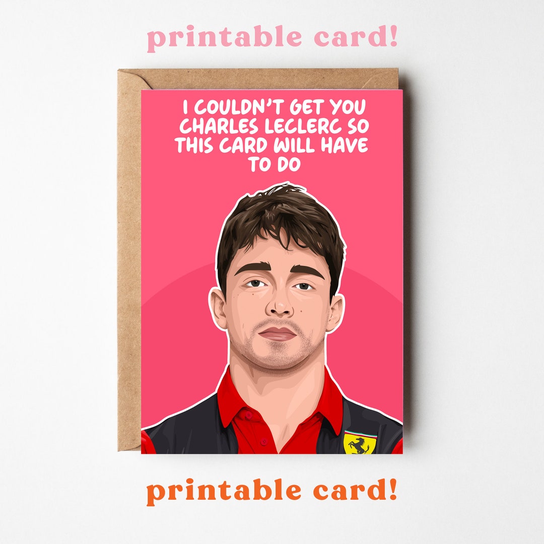 Charles Leclerc Greetings Birthday Card - Etsy
