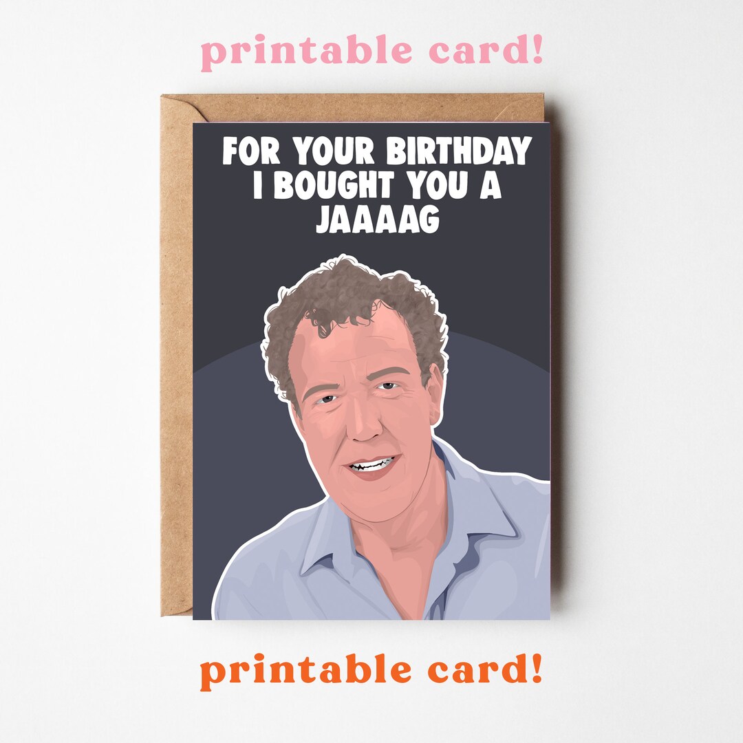 Jeremy Clarkson Jag Top Gear Birthday Card - Etsy