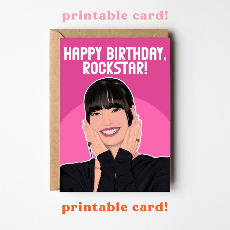 Lisa Rockstar Birthday Card Blackpink - Etsy