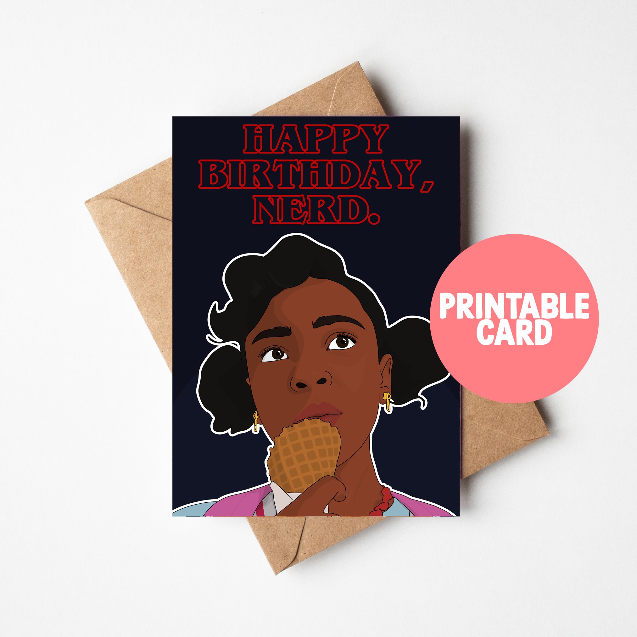 Digital Download Printable Card Erica Sinclair Happy Birthday Nerd Card ...